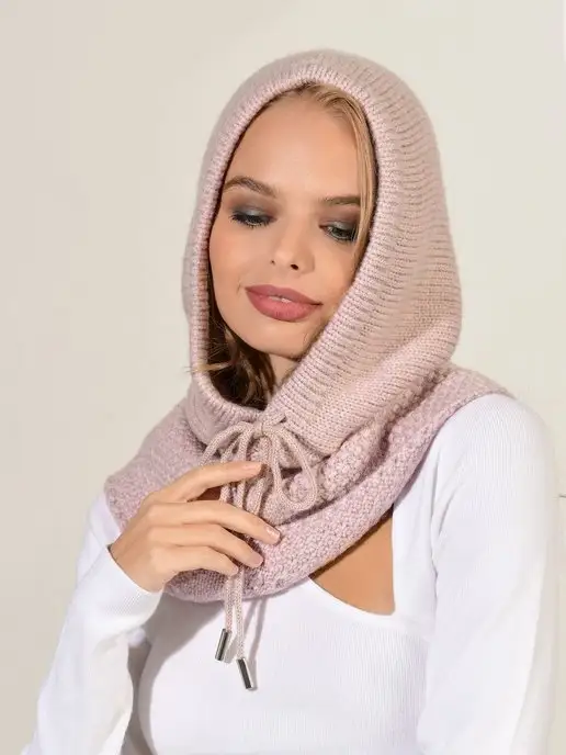 Капор вязаный съемный капюшон Maxval